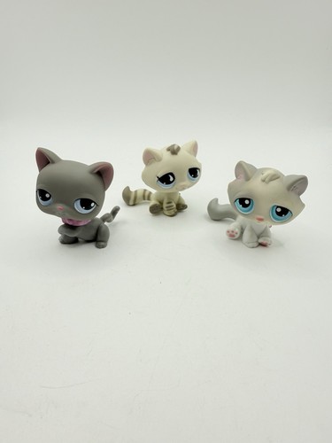 Littlest pet shop LPS cats lot #563 #53 #74 With A Pink Collar | eBay