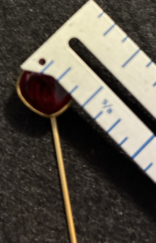 Estate 14K Yellow Gold Red Faceted Gem Vintage Stick Pin Brooch Lapel ...