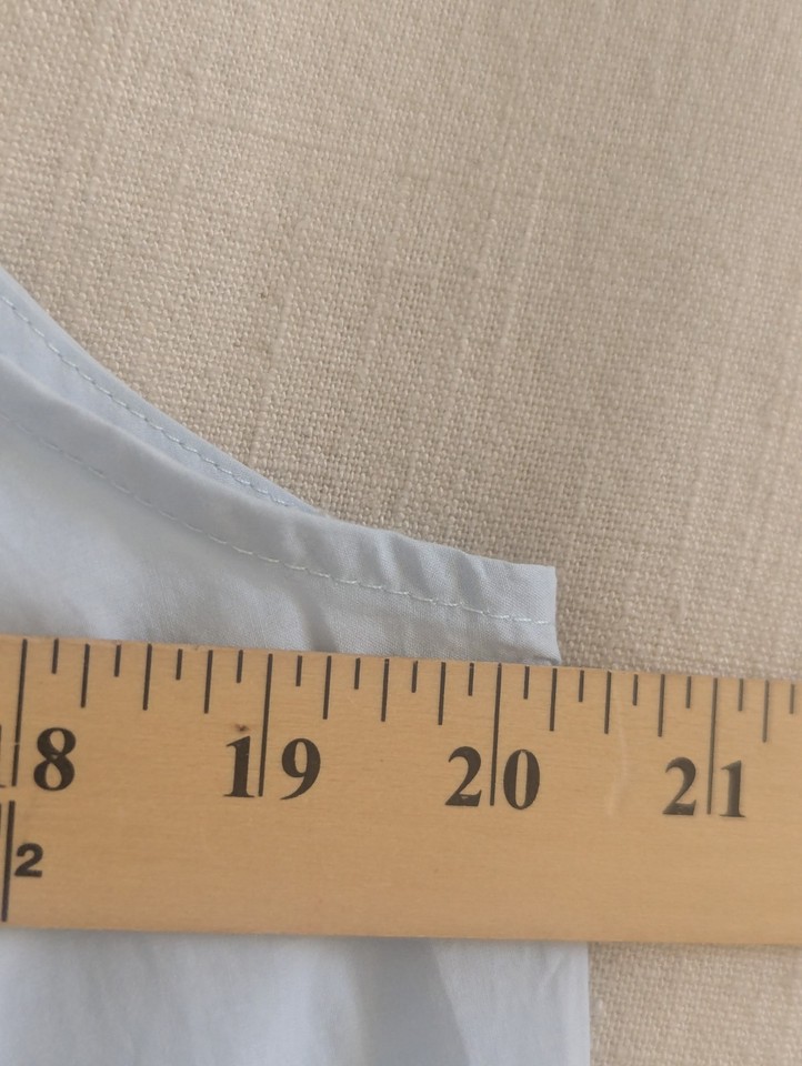 Yozly Women Dainty Embroidered Nightgown Size XL Blue Cotton Pockets ...