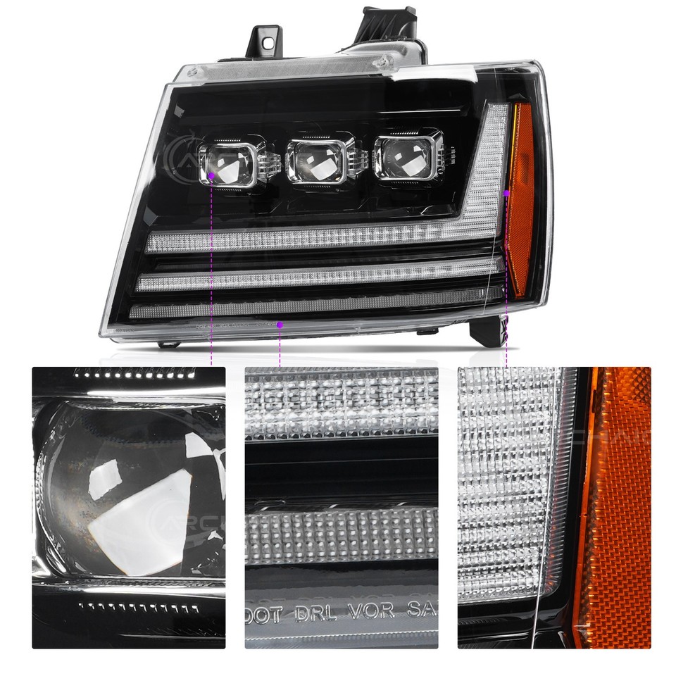 LED Headlights for 2007-2014 Chevy Tahoe Suburban Avalanche,w/Startup ...
