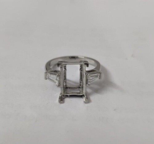 0.50 ct Semi Mount Radiant Setting Diamond Engagement Ring Solid 950 ...