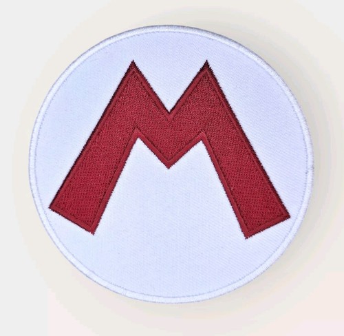 SUPER MARIO BRO VIDEO GAME MARIO HAT EMBLEM LETTER " M " IRON ON PATCH ...