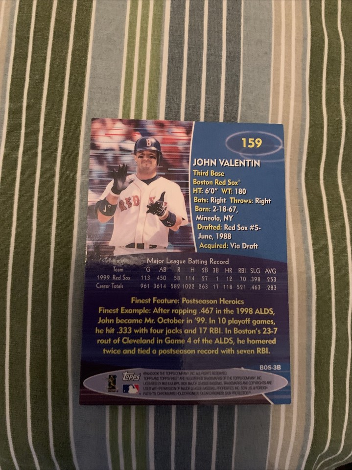 John Valentin Topps Finest Baseball Card | eBay