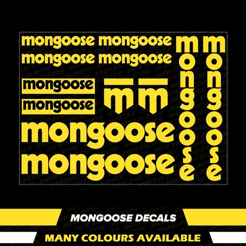 12PC MONGOOSE BMX FRAME Decal Stickers - MANY Colours - Vinyl Cycling ...