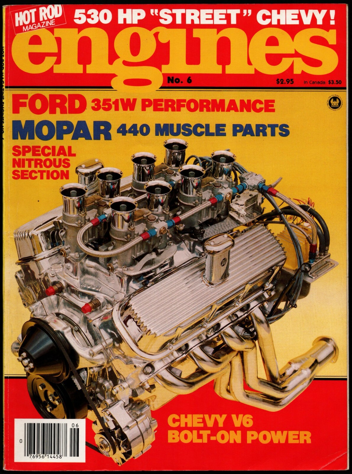 1982 HOT ROD MAGAZINE ENGINES NO. 6, FORD 351W, MOPAR 440, NITROUS ...