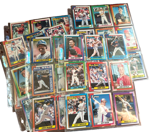 1990 Topps MLB Baseball Cards 5 Binder Pages (Front & Back) Sangberg ...
