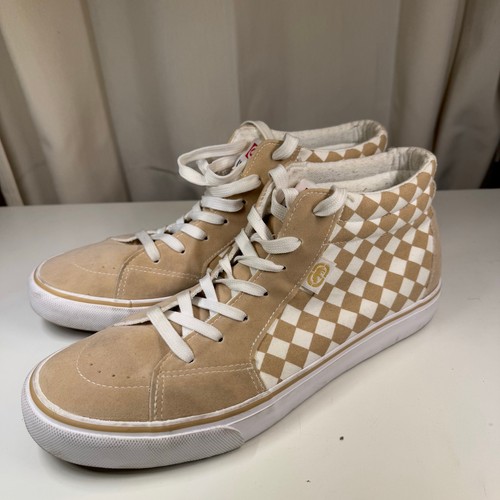 Ecko Unltd. Steven Canvas High Top Sneaker Tan/White Checked Men’s Size ...