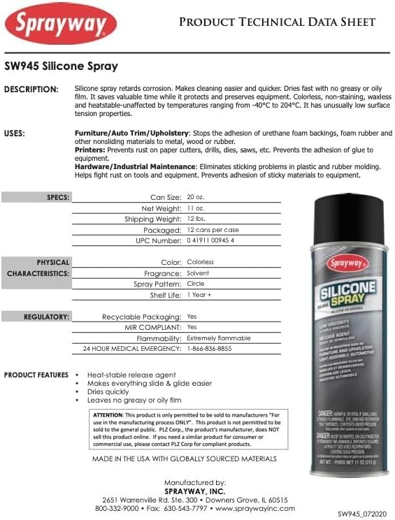 Sprayway SW945 Silicone Spray, 11 oz | eBay