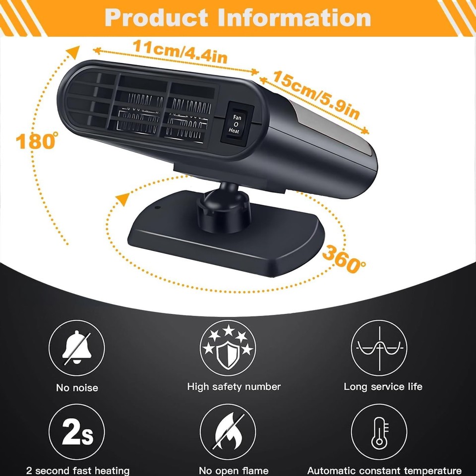 Car Heaters for Vehicle,12V Car Heater Portable Car Heater that Plugs ...