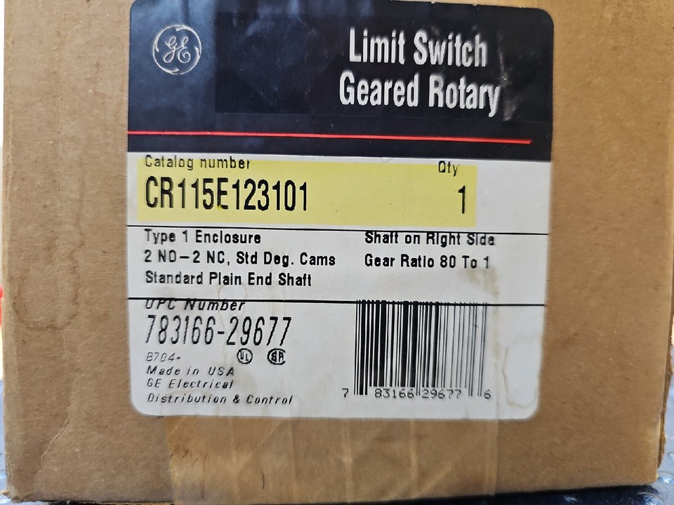General Electric CR115E444101 Geared Rotary Limit Switch ☆NEW SURPLUS ...