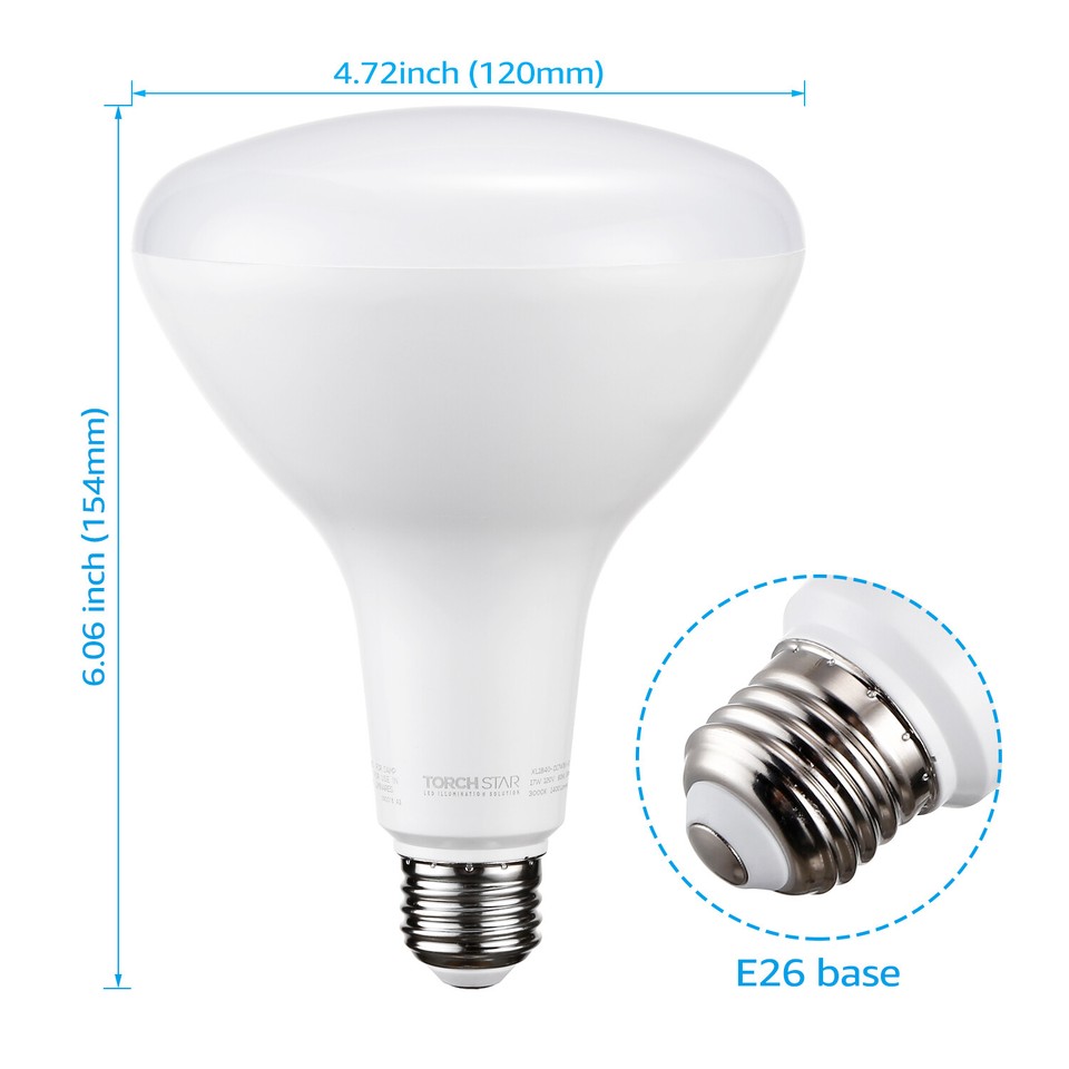 17W Dimmable LED BR40 Light Bulb, 100W Equivalent, 1400lm, 3000K/4000K ...