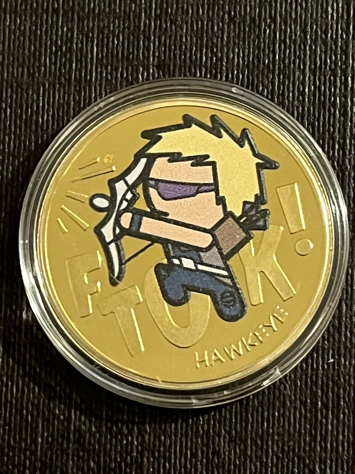 Disney Marvel Avengers FTOK! Hawkeye Gold Plated Coin In Capsule | eBay UK