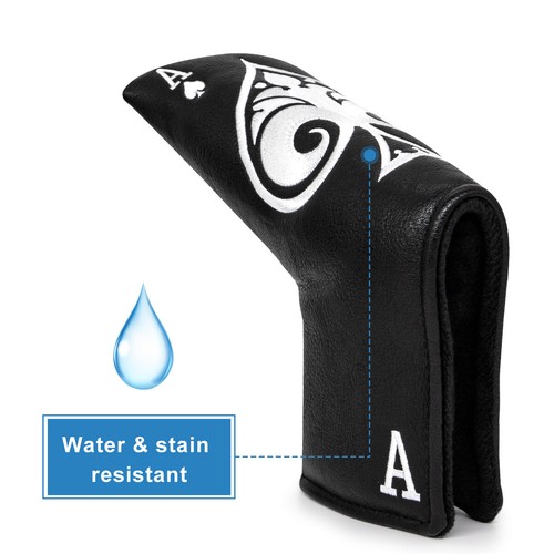 1pc Black Putter Headcover Magnetic Ace Blade Putter Head Cover Golf ...