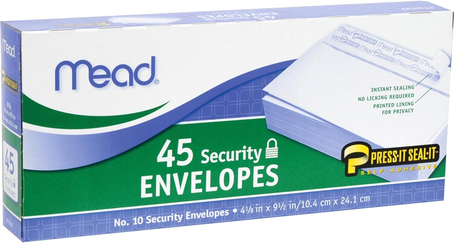 #10 Envelopes Self Seal Security Tinted Envelopes for Privacy ...