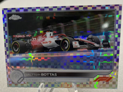2022 Topps Chrome Formula 1 #125 Valtteri Bottas Purple Checkered Flag ...