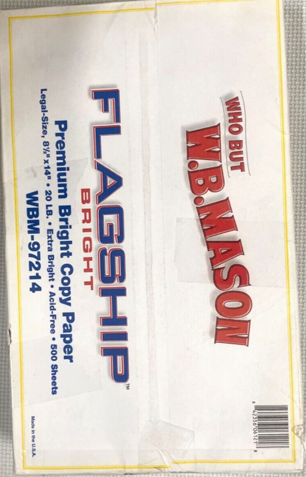 W.B. Mason Flagship Premium Bright Copy Paper WBM97214 500Sheets 8-1/2 ...