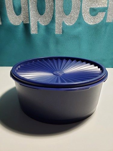 Tupperware Servalier Stacking Cookie / Snack Canister Blue 7.5 Cups NEW ...