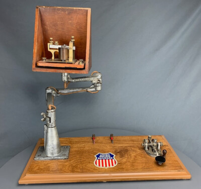 UP Railroad Telegraph W.U. & Bunnell Sounder On 3 Arm Stand R0122 | eBay