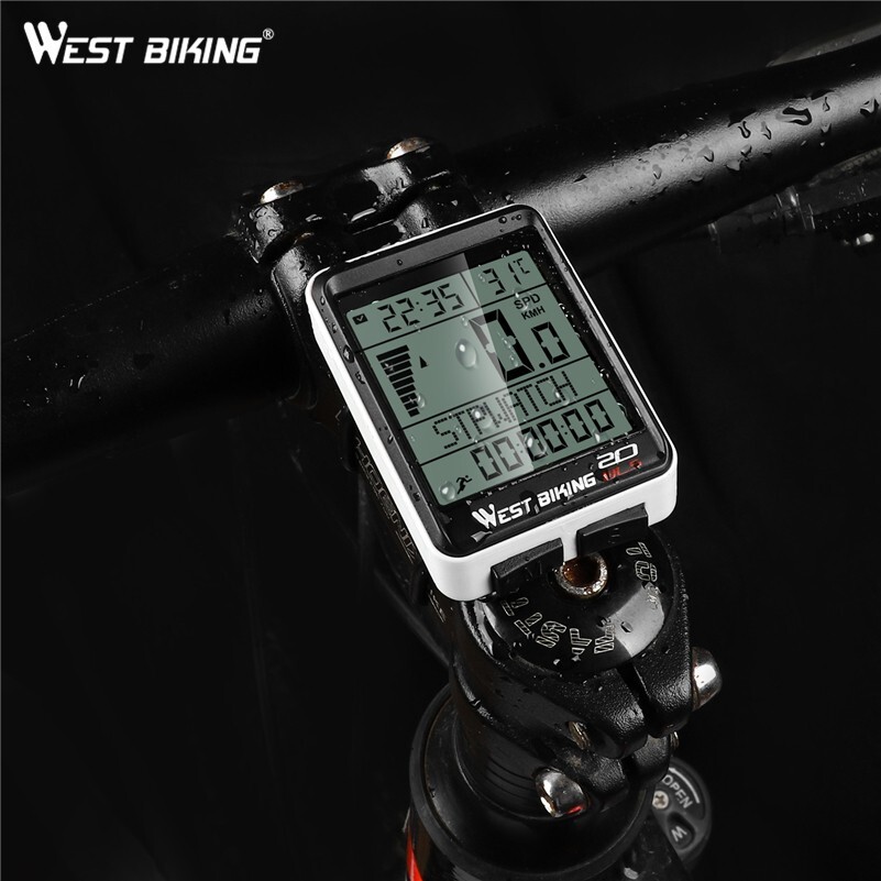 WEST BIKING Wireless Bike Computer Waterproof LCD Bicycle Speedometer ...