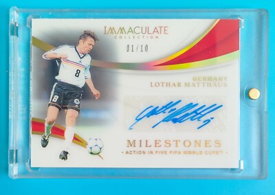 2018 Panini Immaculate Soccer Milestones Lothar Matthaus Auto 1/10 SP ...