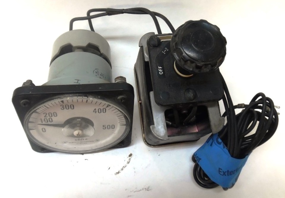 GENERAL ELECTRIC AC VOLTMETER AB30 W/ DIAL,105021SESF2, 0 - 500 AC ...