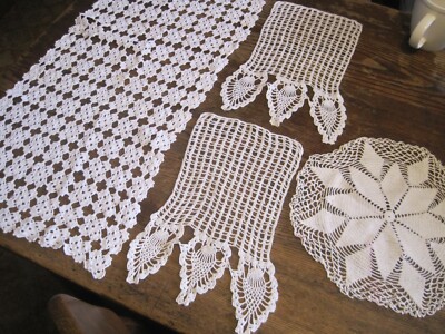 White Filet Crochet Chair Arm Protector-PINEAPPPLE MOTIF&CROCHET RUNNER ...