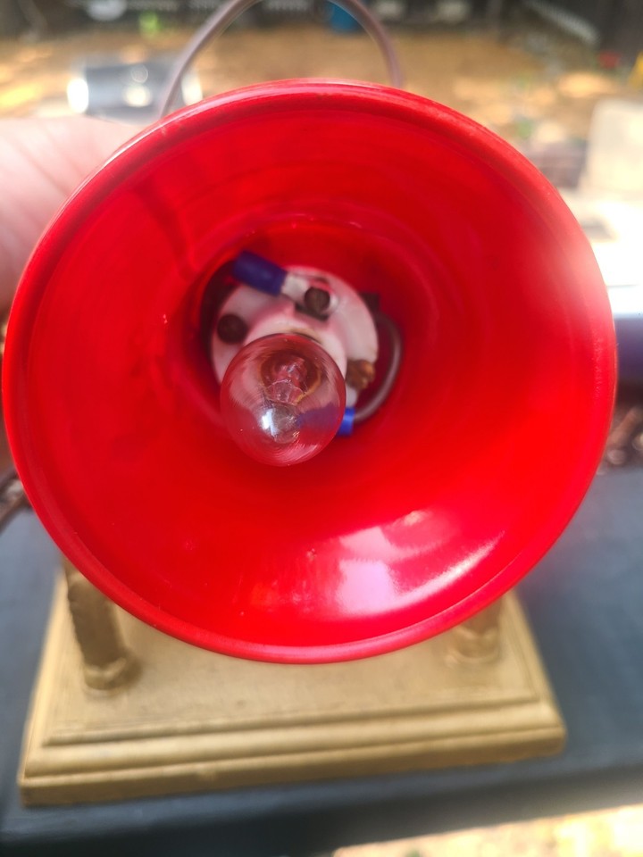 1926 Liberty Bell Electric Lamp – Red Glass Bell on Gilded Cast Iron ...