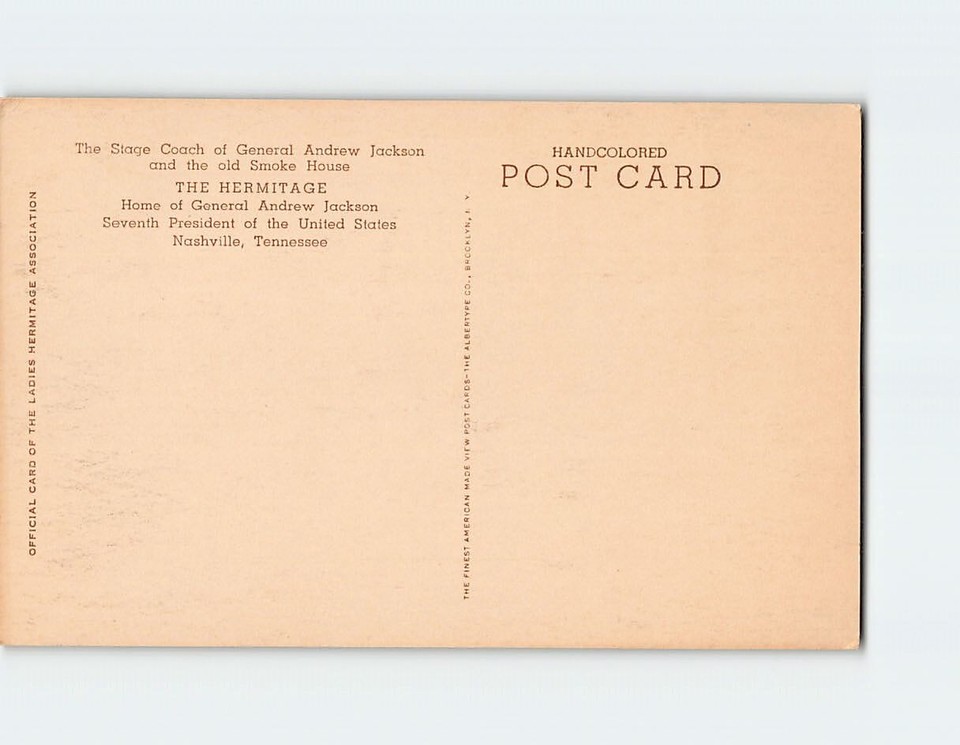 Postcard The Stage Coach of General Andrew Jackson and the Old Smoke ...