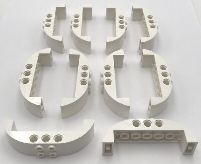 Lego 10 New White Slopes Curved 8 x 2 x 2 Studs Double Sloped Pieces | eBay