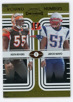 2008 Playoff Contenders Keith Rivers Jerod Mayo Round Numbers Gold ...