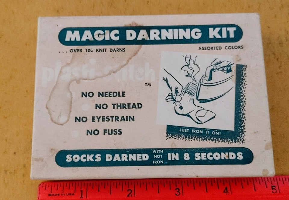 Vintage Magic Darning Kit Socks Darned In 8 Seconds No Needle Sewing ...