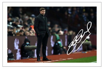 STEVEN GERRARD Signed Autograph PHOTO Signature Gift Print ASTON VILLA ...