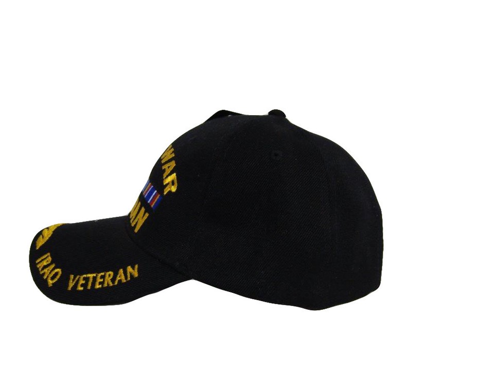 Iraq WAR Veteran VET Black and Yellow Baseball Embroidered Hat Cap (RAM ...