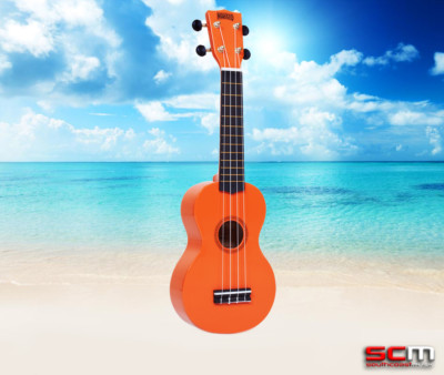 MAHALO Rainbow Series Soprano Ukulele MR1-OR ORANGE Finish Aquila ...