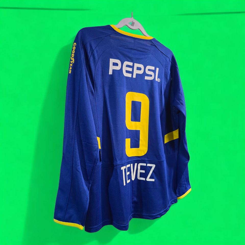 BOCA Jr. HOME 2003/2004 - Blue - TEVEZ # 9 - 2XL (Run Small) - Jersey ...