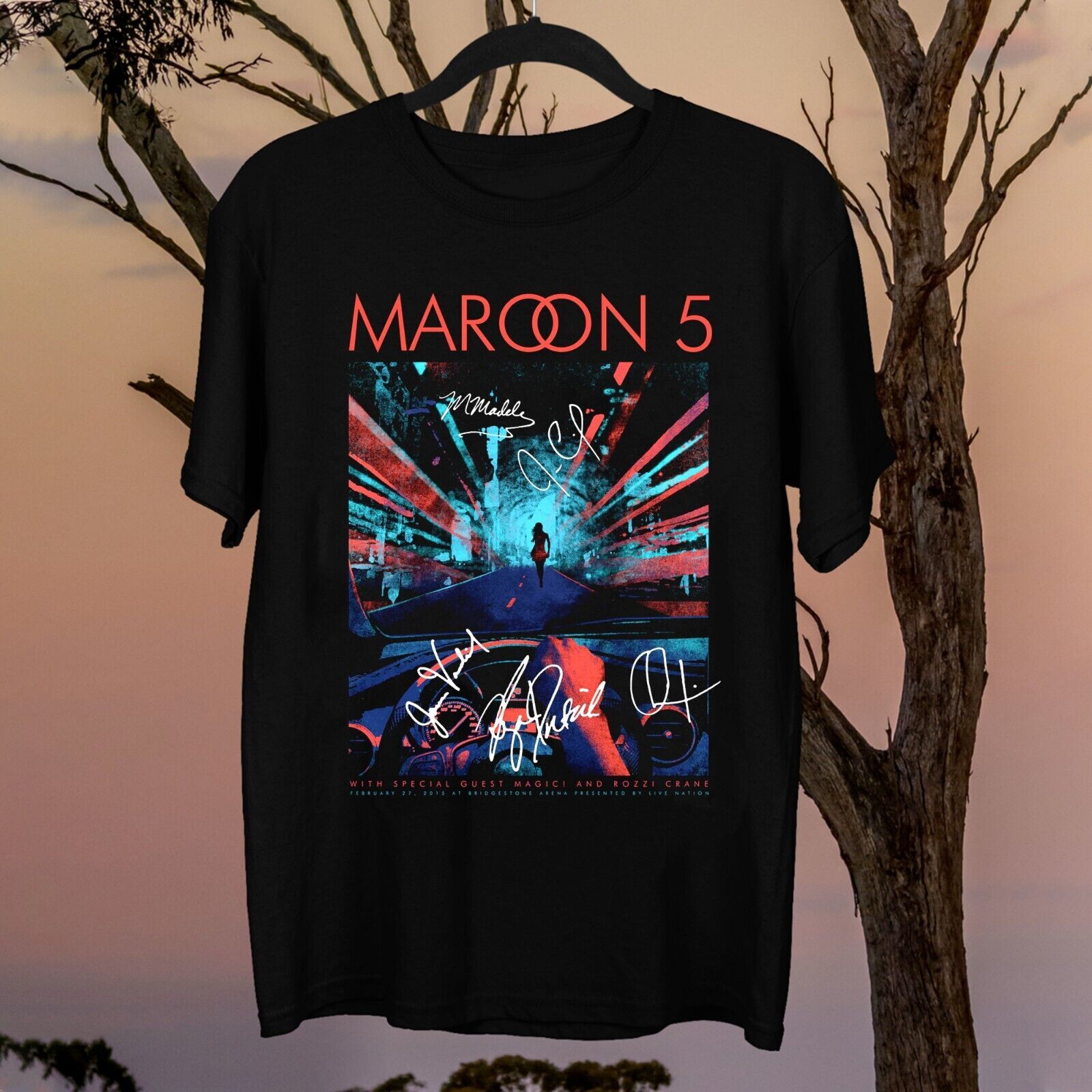 New Rare Maroon 5 Signature Band Gift Family Black S-235XL T-Shirt ...