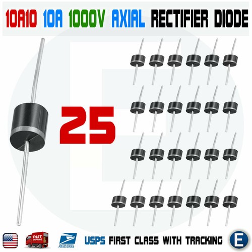 25PCS 10A10 1000V 10A 1KV Axial Rectifier Diode 10 AMP solar panel USA ...