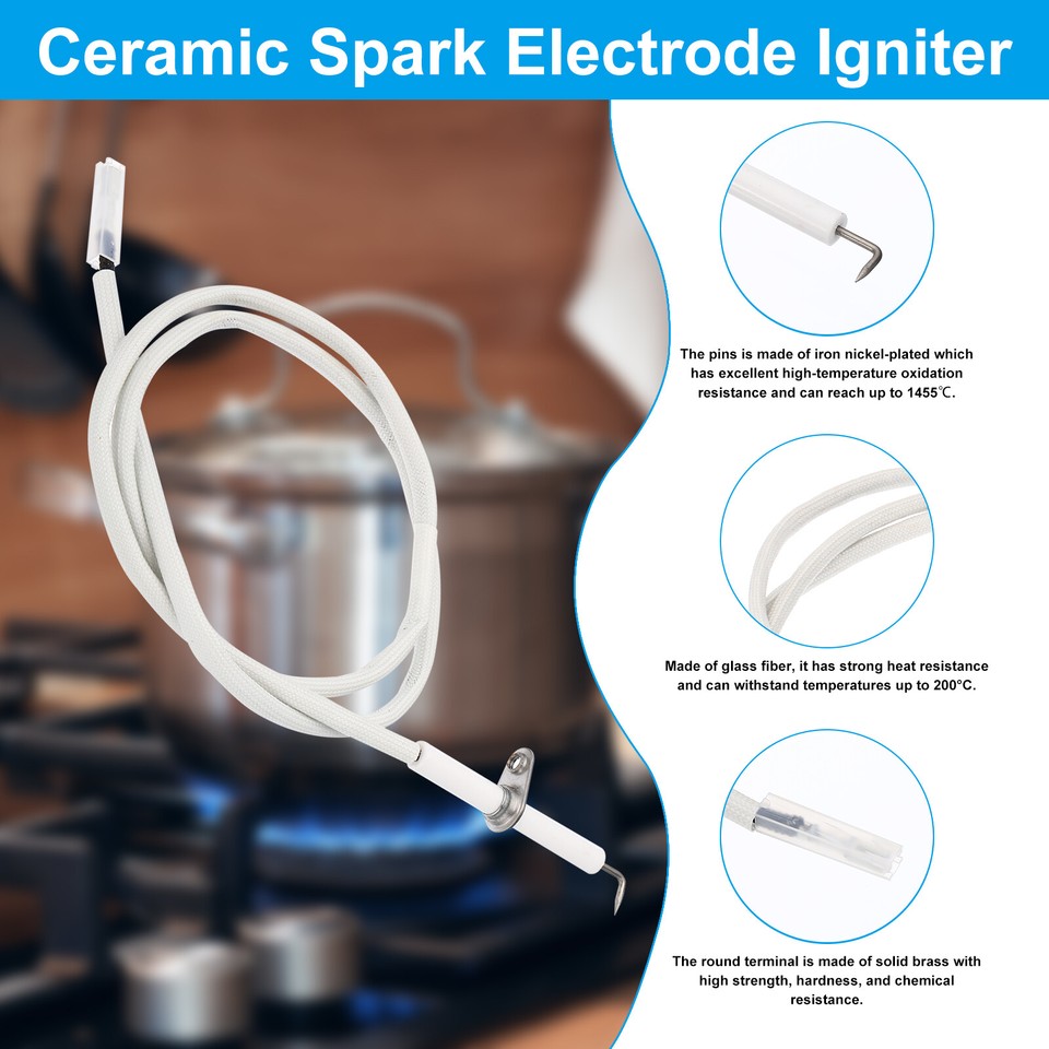 Ceramic Spark Electrode Igniter with Wire Lead Replacement for Gas ...