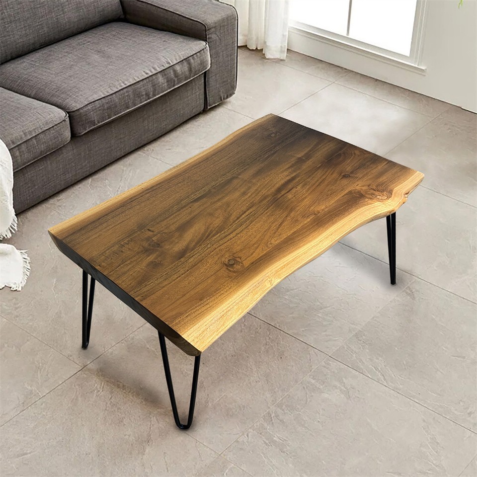 Rustic Teak Live Edge Small Coffee Table Mid-Century Modern Table Home ...