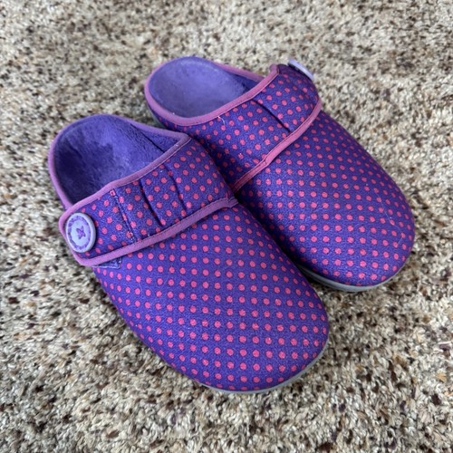 Vionic Laurat Women Size 8 Purple Polka Dot Orthotic Slip-On Slippers ...