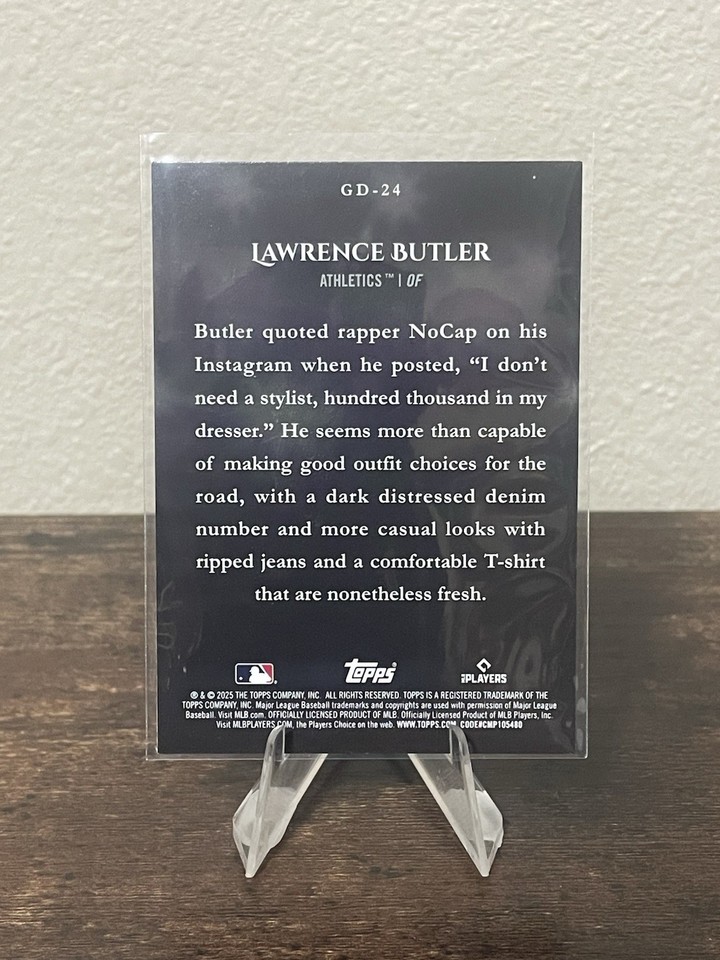 2025 Topps Lawrence Butler #GD-24 Gameday Drip Insert Oakland Athletics ...