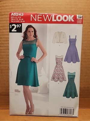 New Look Sewing Pattern 6243 Misses Dresses Size A (8-10-12-14-16-18 ...