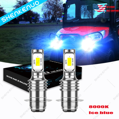 8000K H6M LED 12V 2X Headlight Bulbs Kit For Kawasaki Mule 600 610 3000 ...