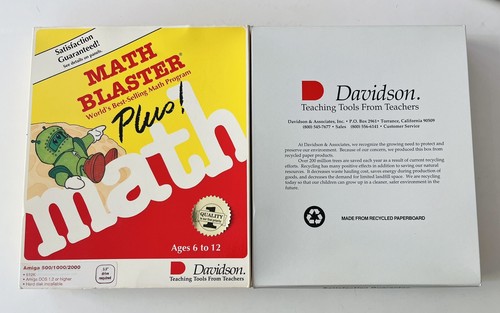 Math Blaster Plus Floppy Game Kit For Amiga 500/1000/2000 Vintage ...