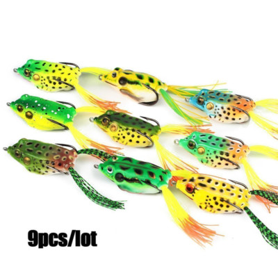 Goture 9pcs/lot Frog Soft Fishing Lures Topwater Wobblers Crankbaits ...