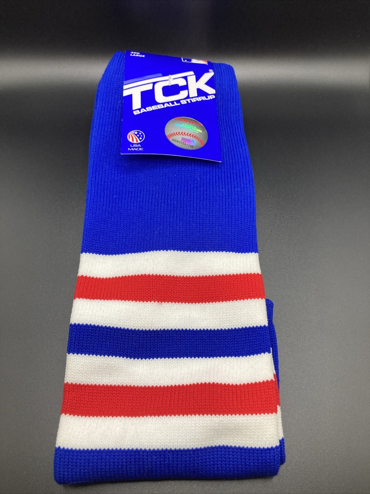 TCK Baseball Stirrup Socks Mens 300 Large Red, White, Blue USA Made ...