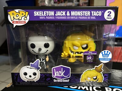 Funko Pop! Jack In The Box SKELETON Jack & Monster Taco 2 PACK ...