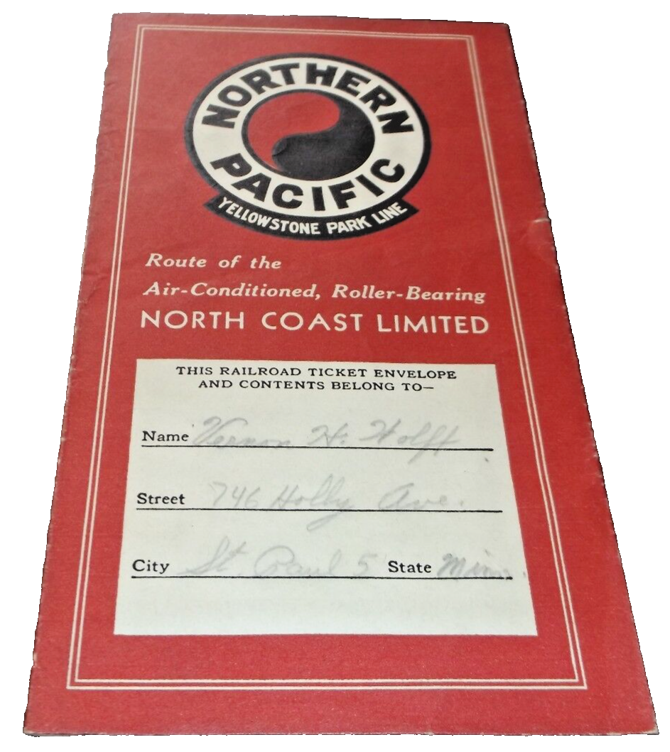 1945 NORTHERN PACIFIC NORTH COAST LIMITED TICKET ENVELOPE | eBay