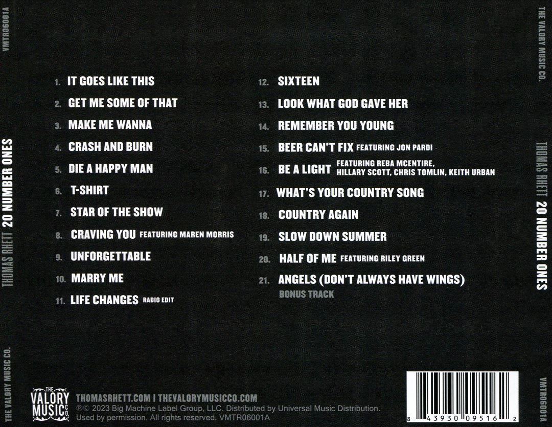 THOMAS RHETT 20 NUMBER ONES NEW CD 843930095162| eBay