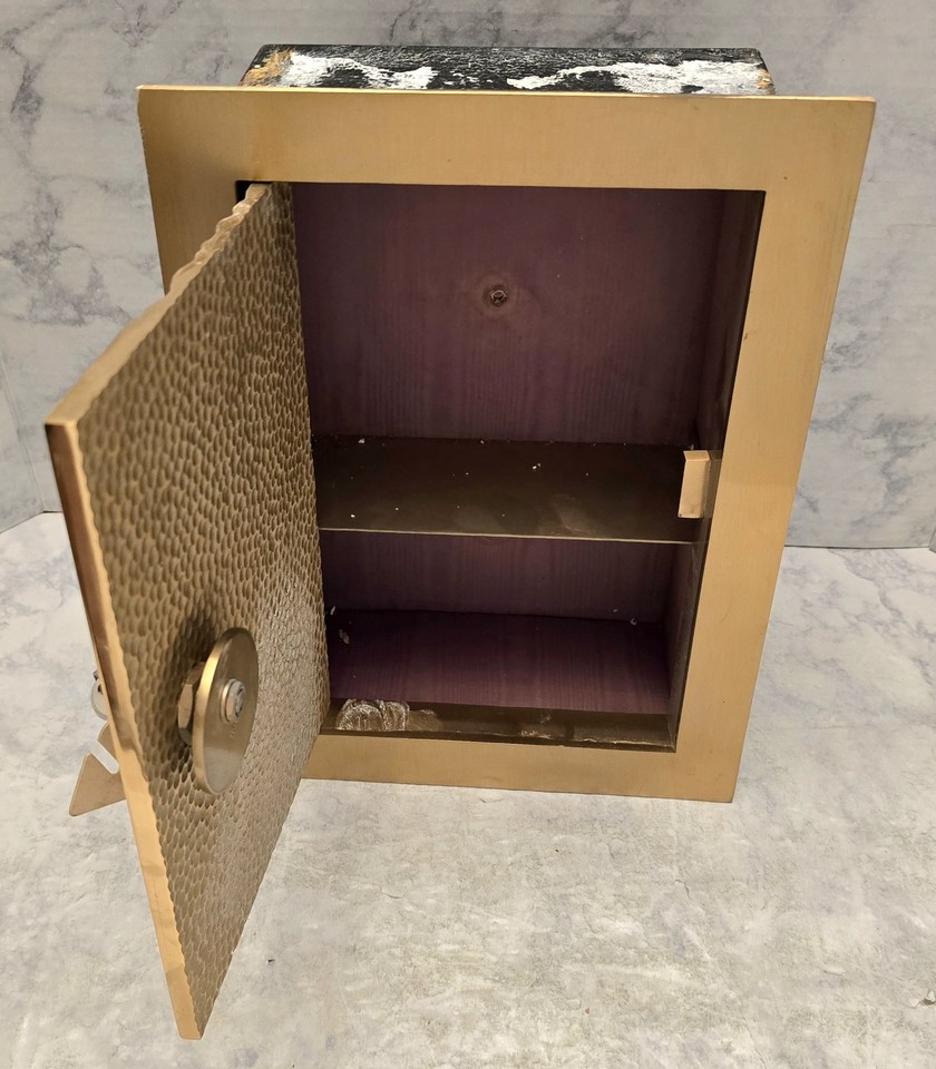 # VINTAGE CATHOLIC CHURCH ALTAR GOLD BRASS HOLY OILS AMBRY BOX WALL ...